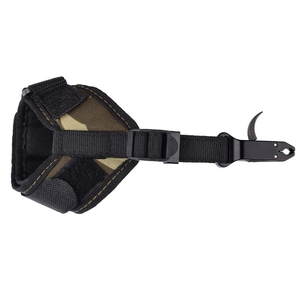 YLSIO Archery Compound Bow Quick Shot Release Buckle Strap Black Trigger Caliper Shooting Left & Right Hand for 65 lbs Maximum