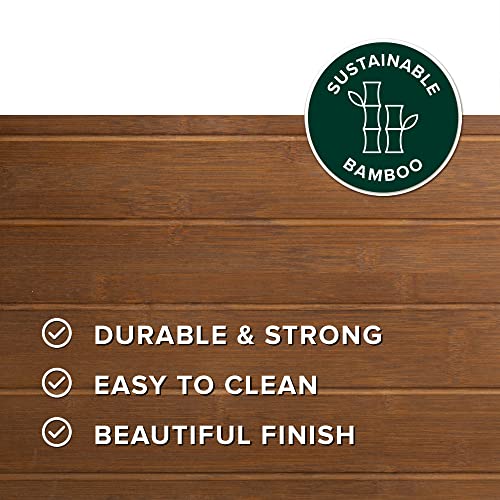 ZINUS Suzanne 44 Inch Bamboo and Metal Platform Bed Frame / Solid Steel Construction / No Box Spring Needed / Wood Slat Support / Easy Assembly, Chestnut Brown, Full