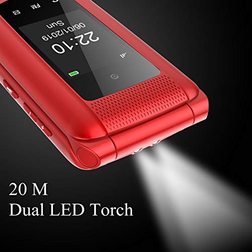 Uleway Unlocked Flip Phone 3G SOS Button Senior Flip Phones Unlocked 2.4'' Screen Easy to Use Basic Cell Phone for Seniors & Kids (Red)