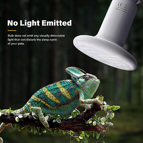 YSSOA 100W Ceramic Heat Emitter, Reptile Heat Bulbs, Ceramic Heat Lamp for Reptiles, Amphibian, Chicken, Dog, Cat, 2 Pack, White