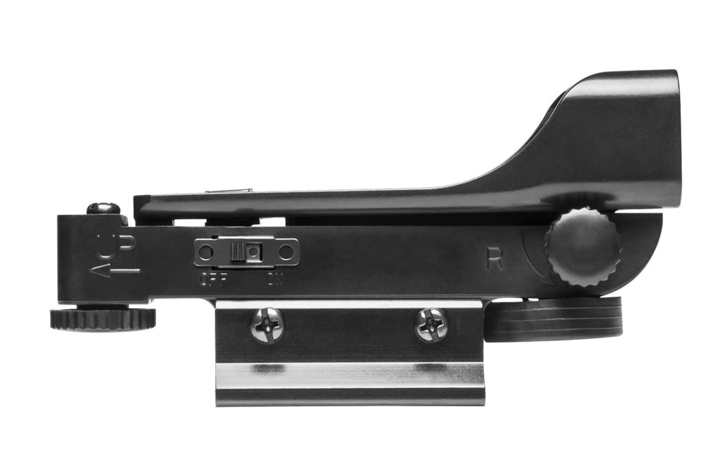 Ultimate Arms Gear Polymer Reticle Red Dot Open Tubeless Reflex Scope Sight Weaver-Picatinny & Dovetail Mount Adapter Rail, Black for TenPoint Crossbow