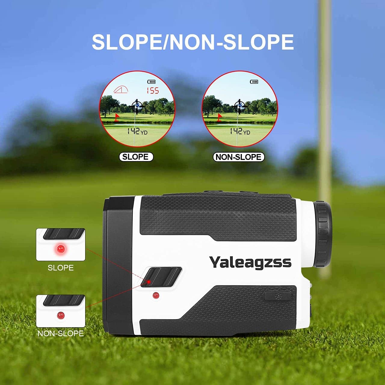 YALEAGZSS Golf Rangefinder with Slope Switch 700 Yards Laser Range Finder for Golfing Hunting 7X Magnification Rechargeable Range Finder with Distance Scanning Measuring Flag Lock Pulse Vibration