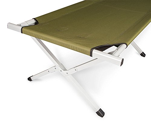 Ultimate Extra Strong Military Style Folding Camp Cots Camping Cot w/Side Storage Bag System and Mini Pillow