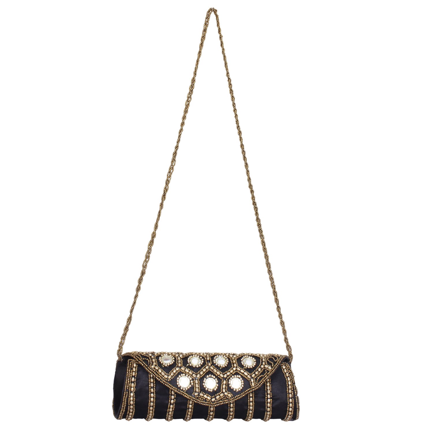 Women Sizzling Jaipuriya Style Hand-Cum-Wedding Clutch - BLACK