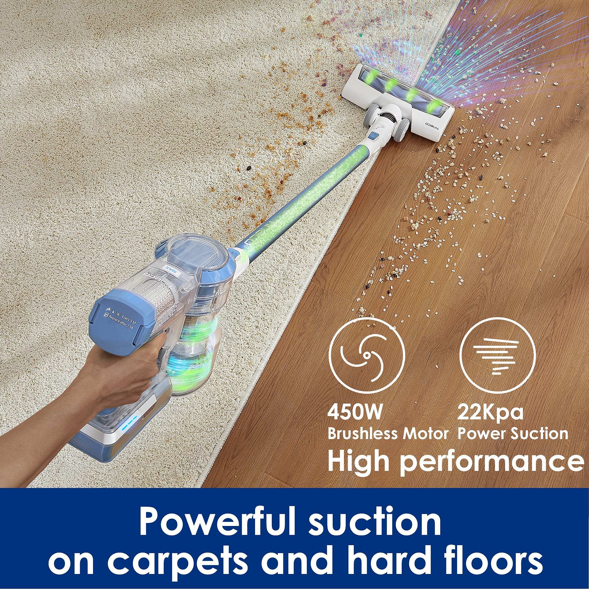 Tineco A11 Hero EX Cordless Stick Vacuum, Powerful Suction Handheld Vac Lightweight for Carpet Hard Floor