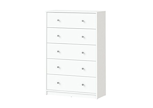 Tvilum Portland 5 Drawer Chest - White