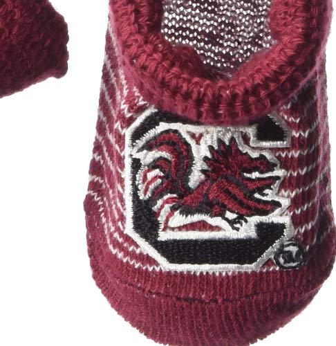 Two Feet Ahead NCAA Newborn Infant Booties with Gift Box, South Carolina Fighting Gamecocks, Stripe