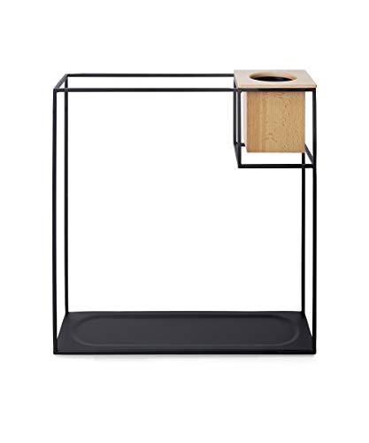 Umbra Cubist Floating Shelf with Built-In Succulent Planter – Modern Wall Décor and Geometric Display Shelf for Books, Candles, Mementos, Photos, Indoor Plants and More! | Large, Black