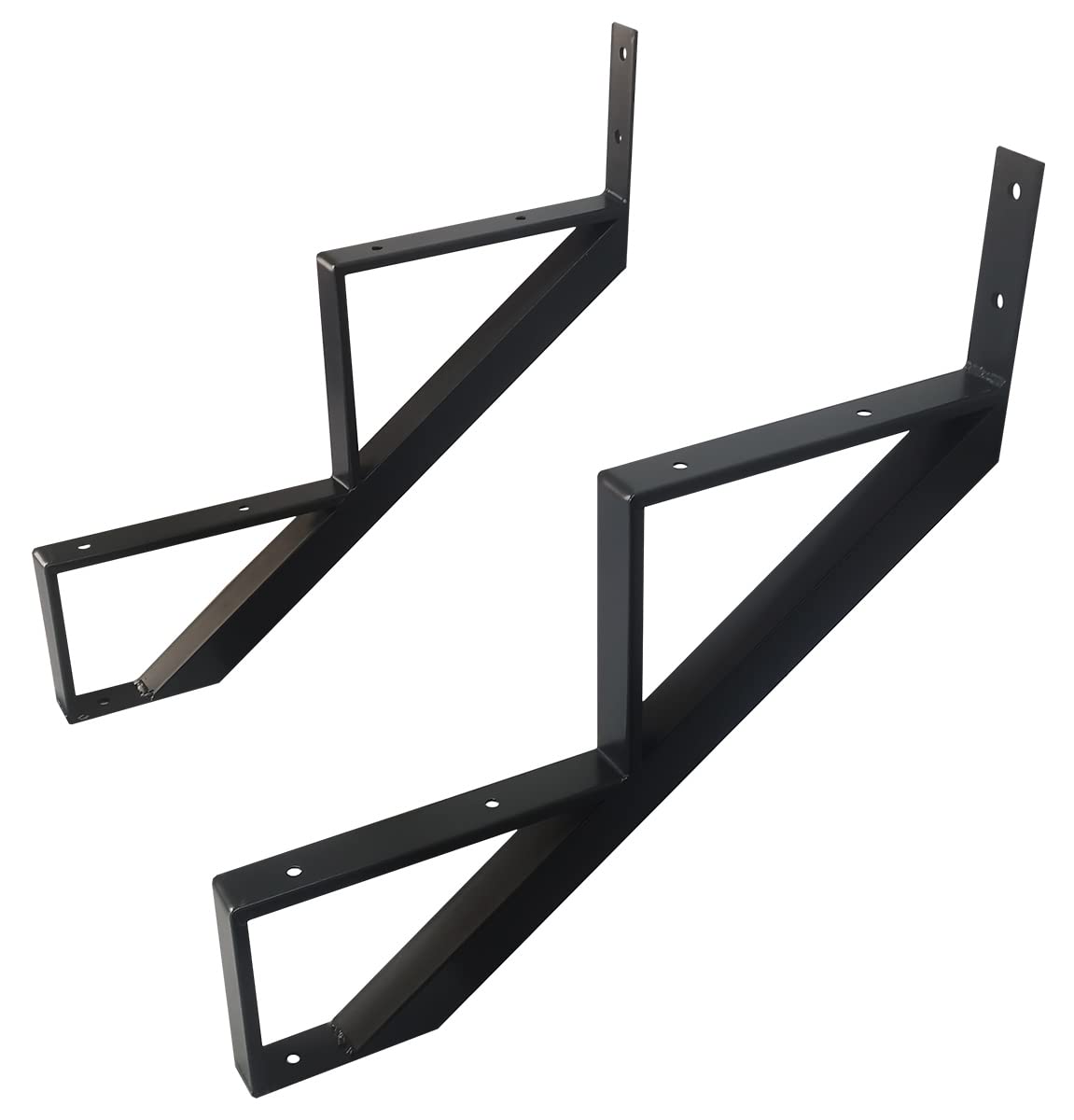 Steel Stair Step Riser - Stair Frame - 2 Step for Deck Height 19.2 Inches Stair Stringer Step Stringer Square Metal Stair Stringer Frame Hanger Bracket Support Outdoor Steps Mobile Home Stairs