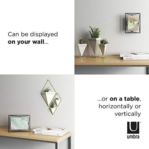 Umbra Prisma Picture Frame, 5x7 Metal Photo Display for Desk or Wall, 5" x 7", Black