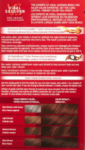 Vidal Sassoon Pro Series Hair Color, 4RC Dark Copper Red, 1 Kit
