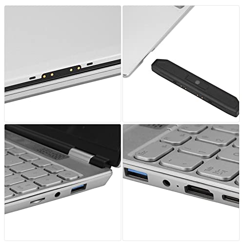 VINGVO 15.6in Laptop, 1920x1080 2.4G 5G WiFi Quad Core Quad Thread Office Laptop Backlit Keyboard 100-240V 180 Degree Flip Windows 10 for Travel (16G+256G US Plug)
