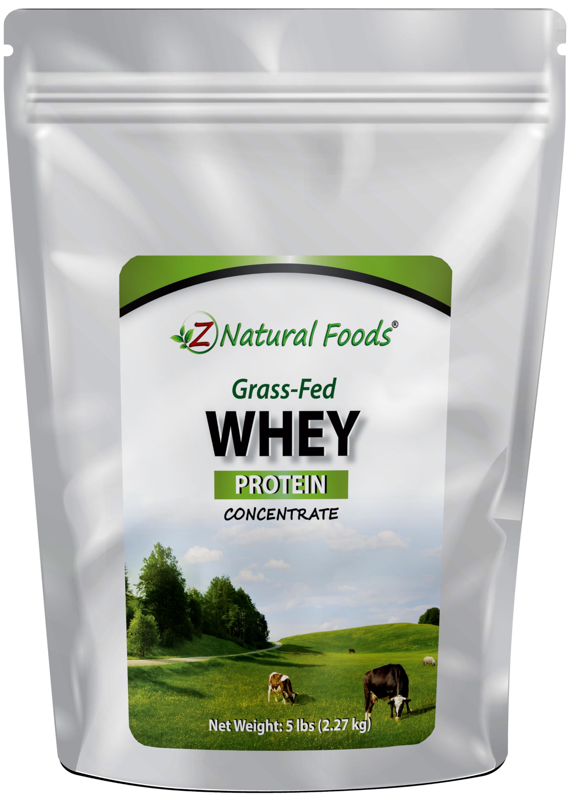 Z Natural Foods Grass-Fed Whey Protein Powder from New Zealand, Unflavoured and Undenatured Protein Powder Enriched with Vital Proteins, 100% Pure, Gluten-Free, Non-GMO, Kosher, 5 lbs