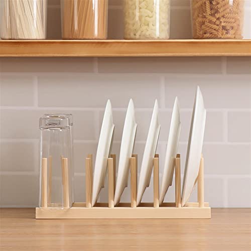 TBMAKE Dish Racks Multi-Levels Wooden Dish Drain Rack Kitchen Lid Holder Organizer Domestic Drying Shelf Pan Cupboard Display Sink Stand Drainer