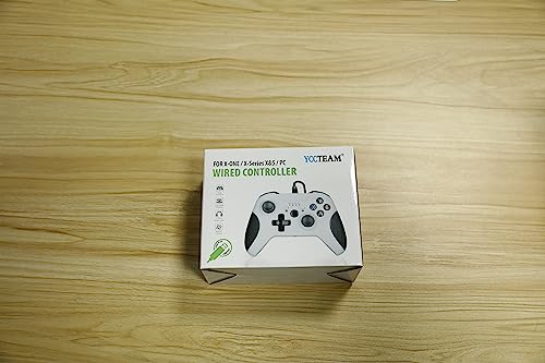 YCCSKY Wired Controller for Xbox One/Xbox Series X|S, Wired Game Controller with Mode Control, Dual Vbt and Novel Design for Xbox One/X/S/PC with Windows 7/8/10 (White)