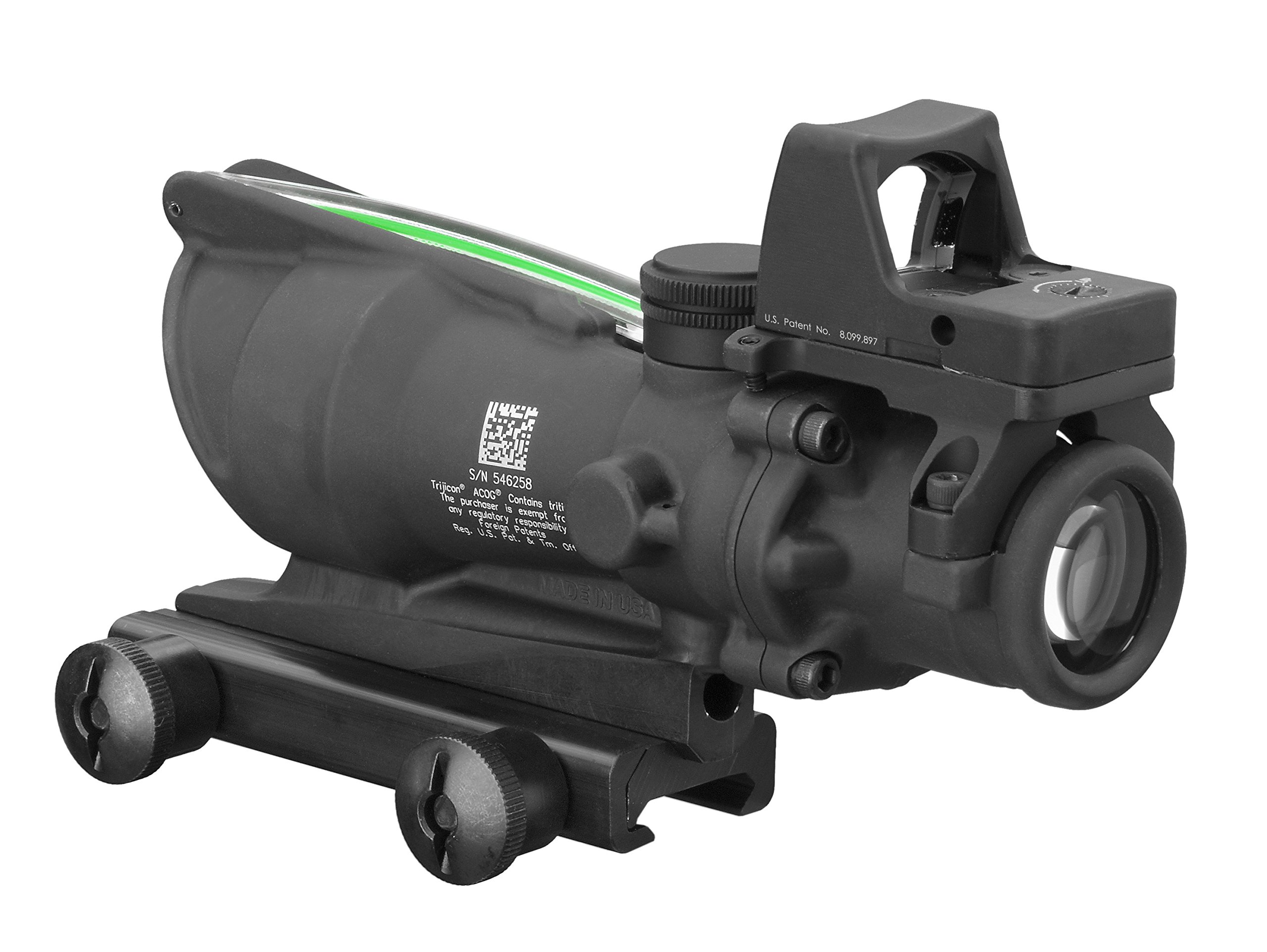 Trijicon 4x32mm ACOG Dual Illumination Green Chevron .223 Reticle 3.25 MOA RMR Sight TA51 Mount Black Optics