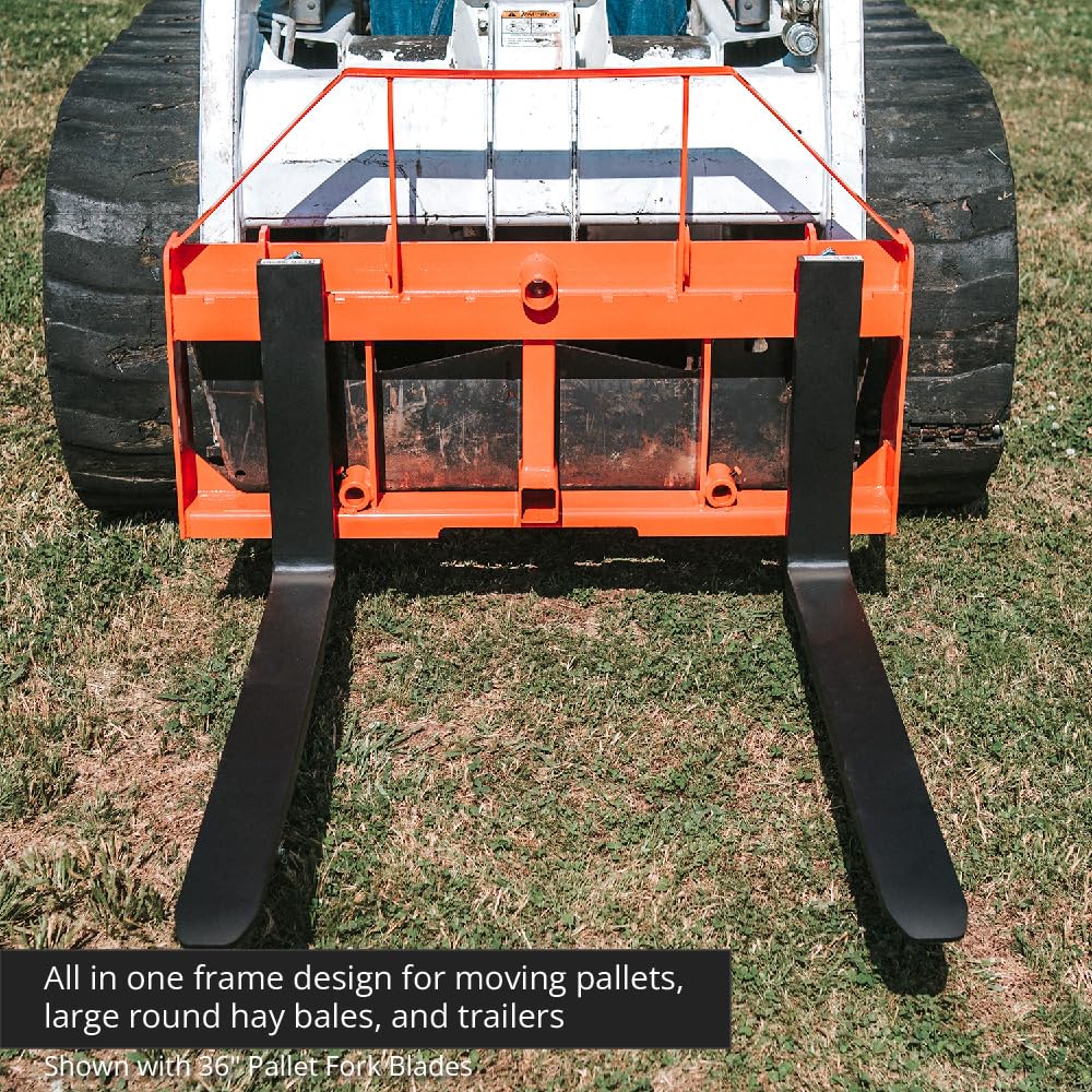 Titan Attachments UA USA Made Orange Pallet Fork Frame Attachment, 48†Fork Blades, Rated 4,000 LB