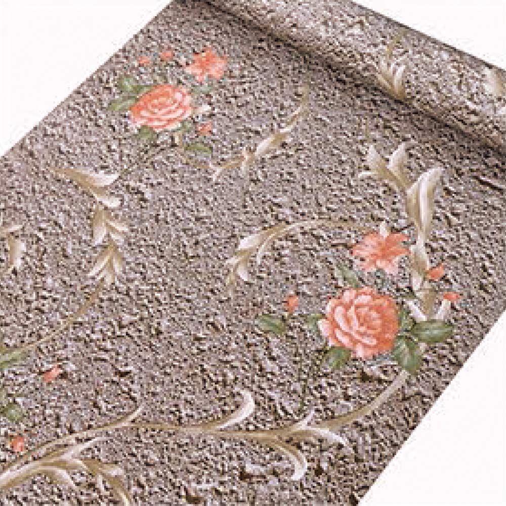ZAMNEA 17.8 x 118 Inches Self-Adhesive Liner Paper, Removable Shelf Liner Wall Stickers Dresser Drawer Peel Stick Kitchen Home Decor, Brown Vintage Peony