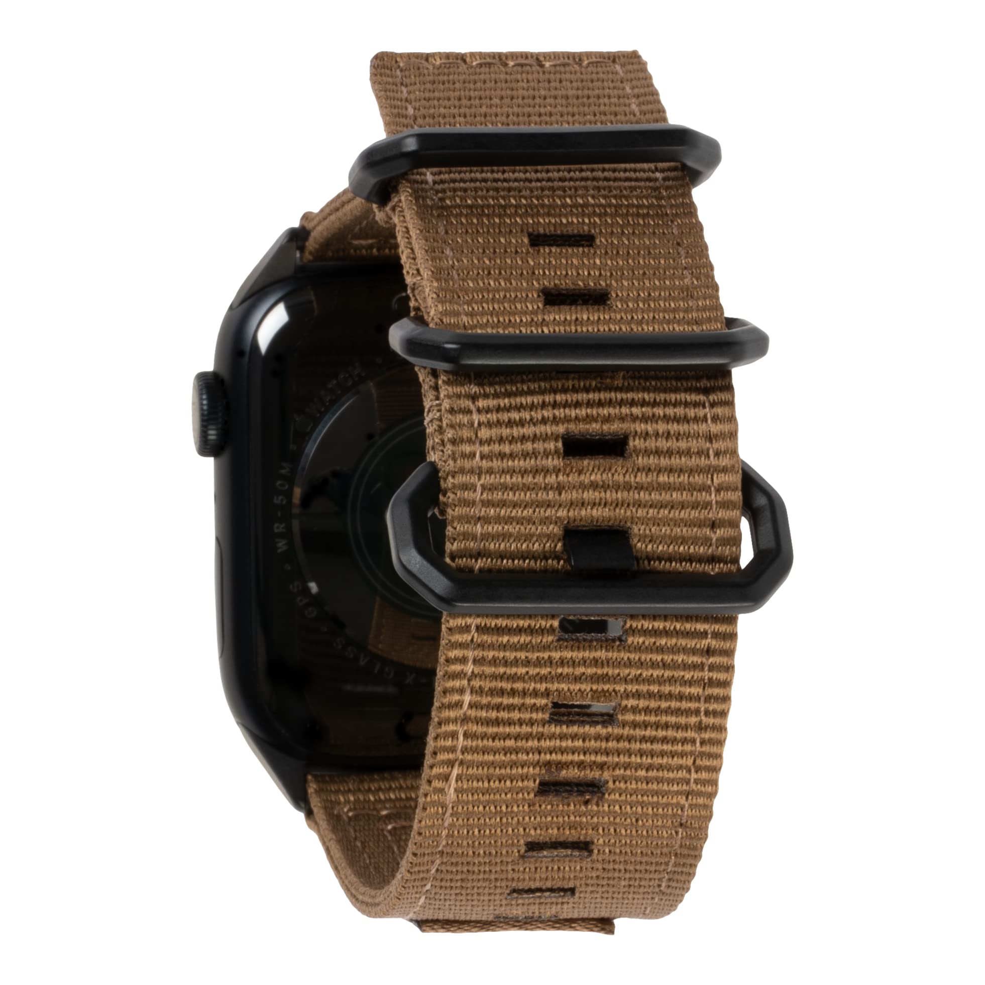 URBAN ARMOR GEAR UAG Nato Eco Watch Band Compatible with Apple Watch 49/45/44/42mm Dark Earth Bundle with Tempered Glass Shield Plus Screen Protector for Ultra 49mm