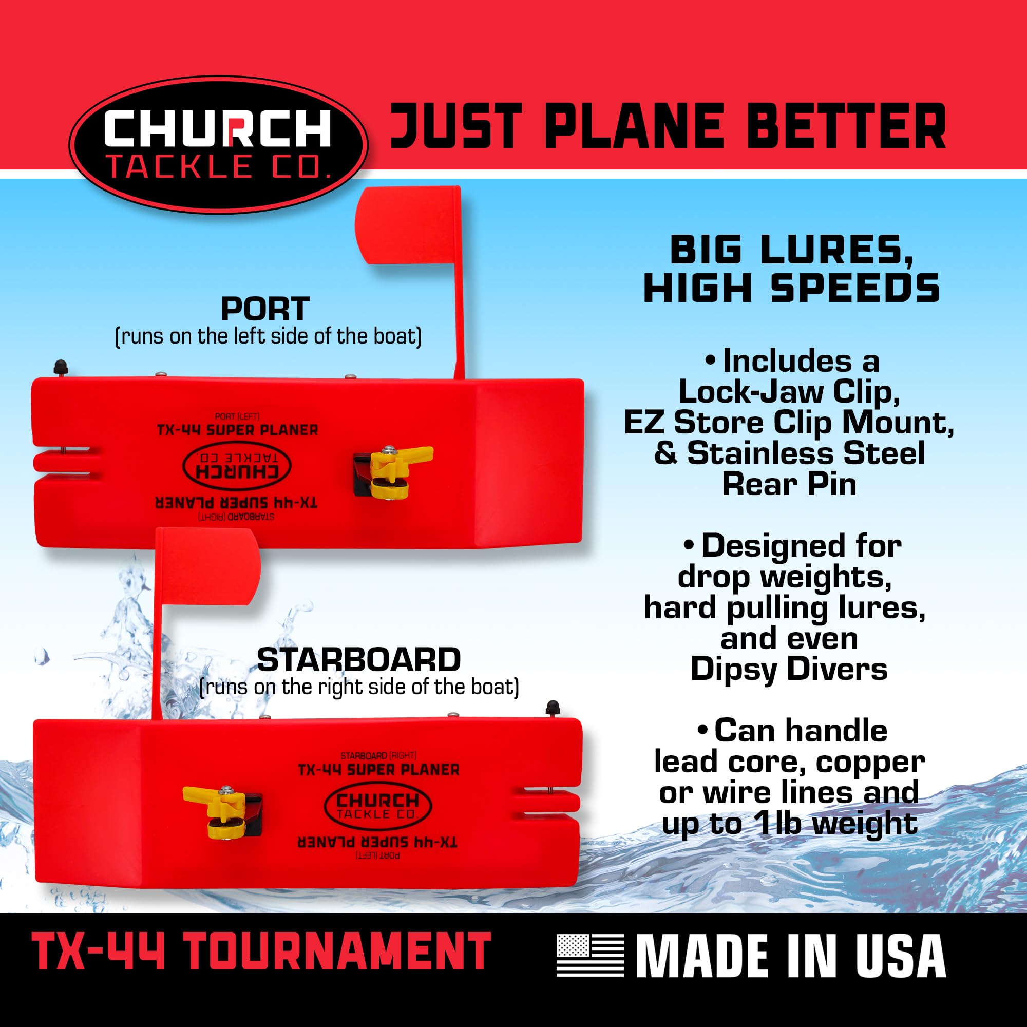 TX-44 Tournament Planer Board by Church Tackle Co