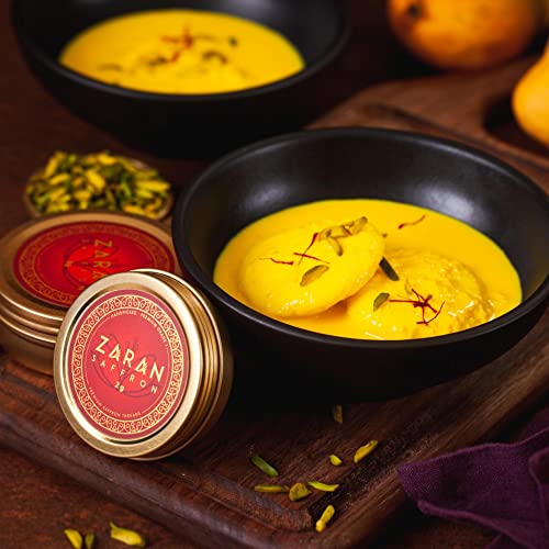 Zaran Saffron, Superior Saffron Threads (Super Negin) Premium grade Saffron Spice for Paella, Risotto, Tea's, and all Culinary Uses (2 Grams)