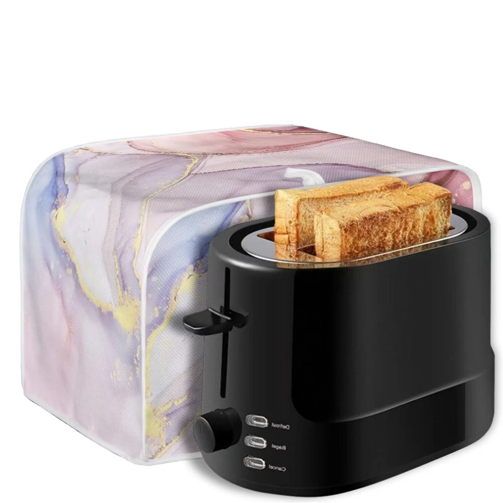 Suhoaziia Marble Pink Toaster Cover, 2 Slice Toaster Cover, Small Appliance Covers, Waterproof Bread Machine Cover, Dust and Fingerprint Protection, Kitchen Organization and Storage