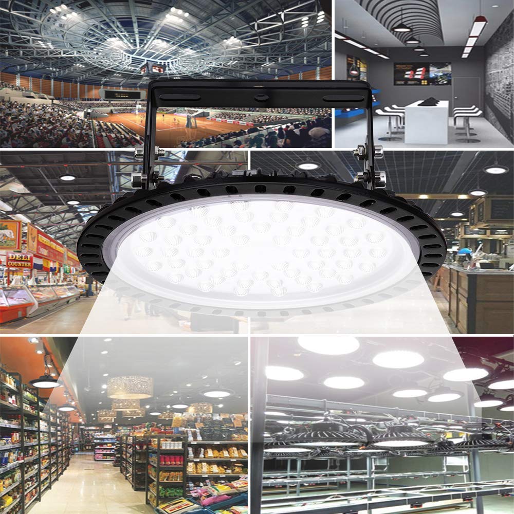 Viugreum 10 Pack 200W UFO LED High Bay Light, 20000LM 6500K Daylight White LED Warehouse Lighting, IP65 Waterproof Commercial Bay Lighting for Garage Barn Workshop