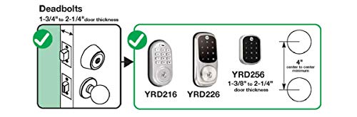 Yale Assure Lock with Z-Wave, Satin Nickel Smart Keypad Deadbolt Lock Works with Ring Alarm, Samsung SmartThings, (Hub Required, Sold Separately), YRD216-ZW2-619