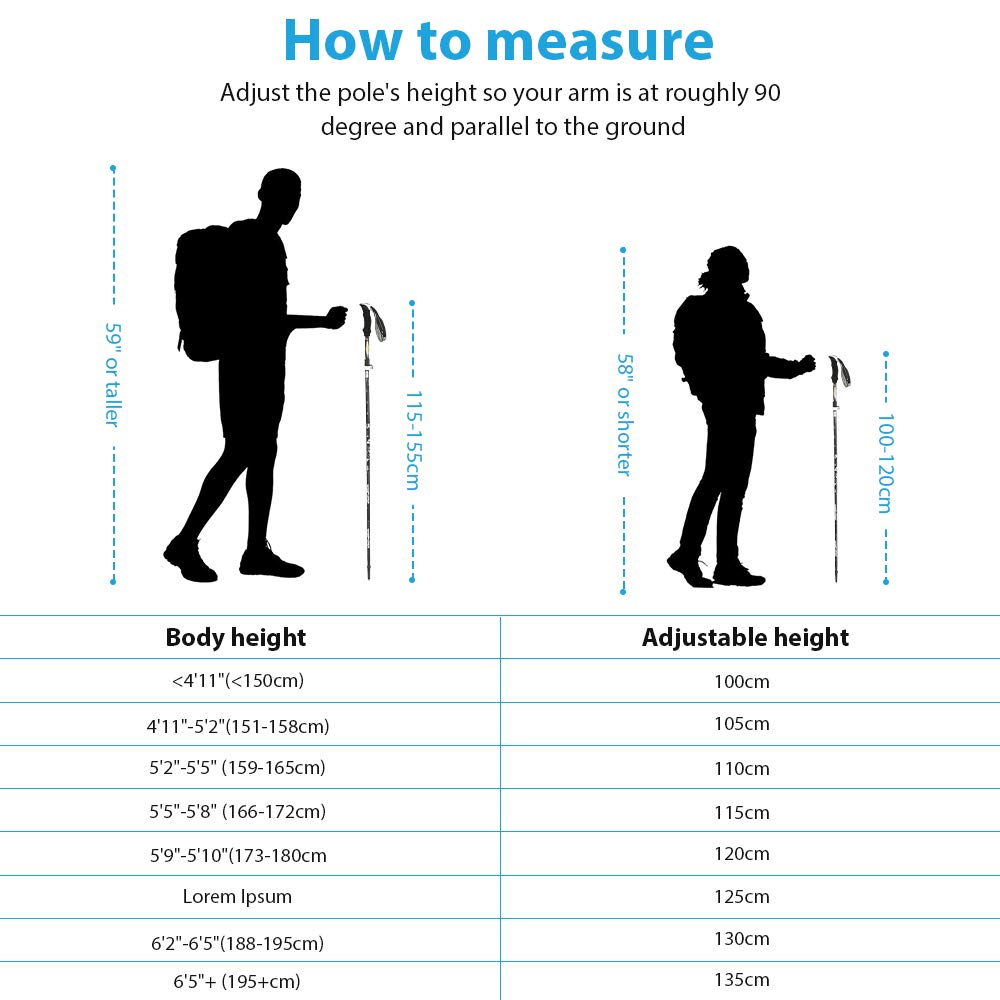 Winkeyes Folding Hiking Poles - 2pc Pack Collapsible Trekking Poles Lightweight & Antishock Aluminum 7075 Walking Stick with Adjustable Quick Flip-Lock for Men, Women, Black