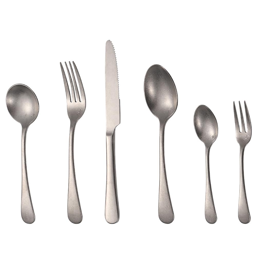 Utensil Sets for Kitchen 24 Pieces Silverware Set for 4 kitchen Utensils Set Utensils Flatware Stainless Steel Mirror Effect Formal Occasions Best Gift Combo Family Gatherings Silvery Z1