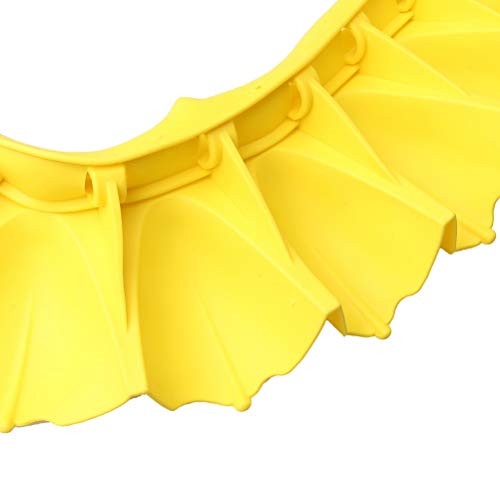 SUMAJU Baby Shower Cap, Waterproof Silicone Shower Cap Adjustable Shampoo Shower Cap Hat for Toddler Children (Yellow)