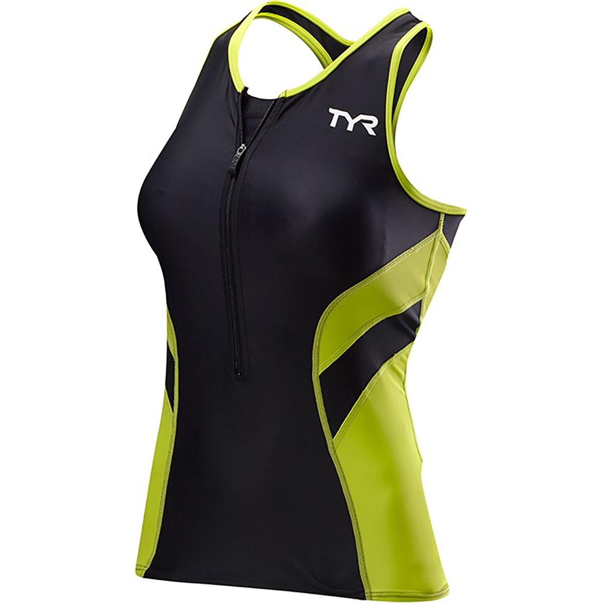 TYR Women's Comp Tri Tank Black/Lime XS