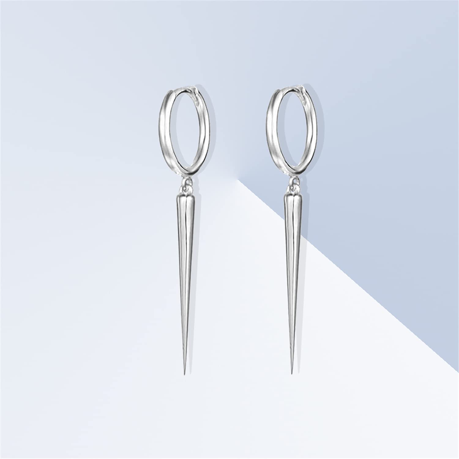 WUWEIJIAJIA Spike Dangle Drop Hoop Earrings for Women Men Sterling