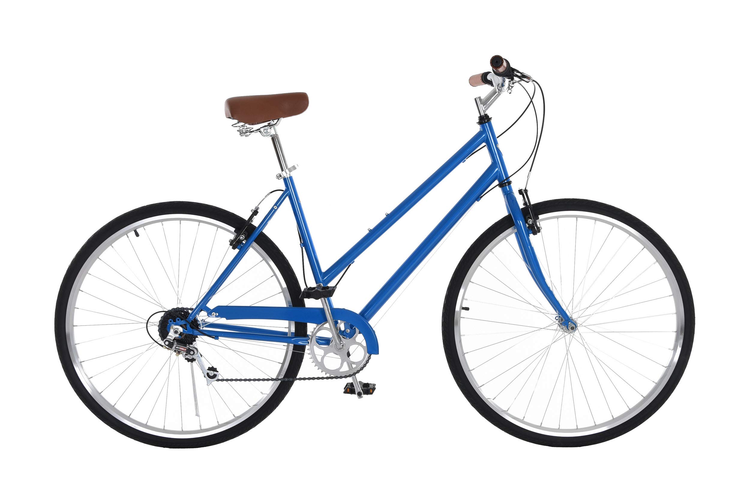 Vilano Hybrid Bike 700c Retro City Commuter Adult Bicycle Blue Step-Through