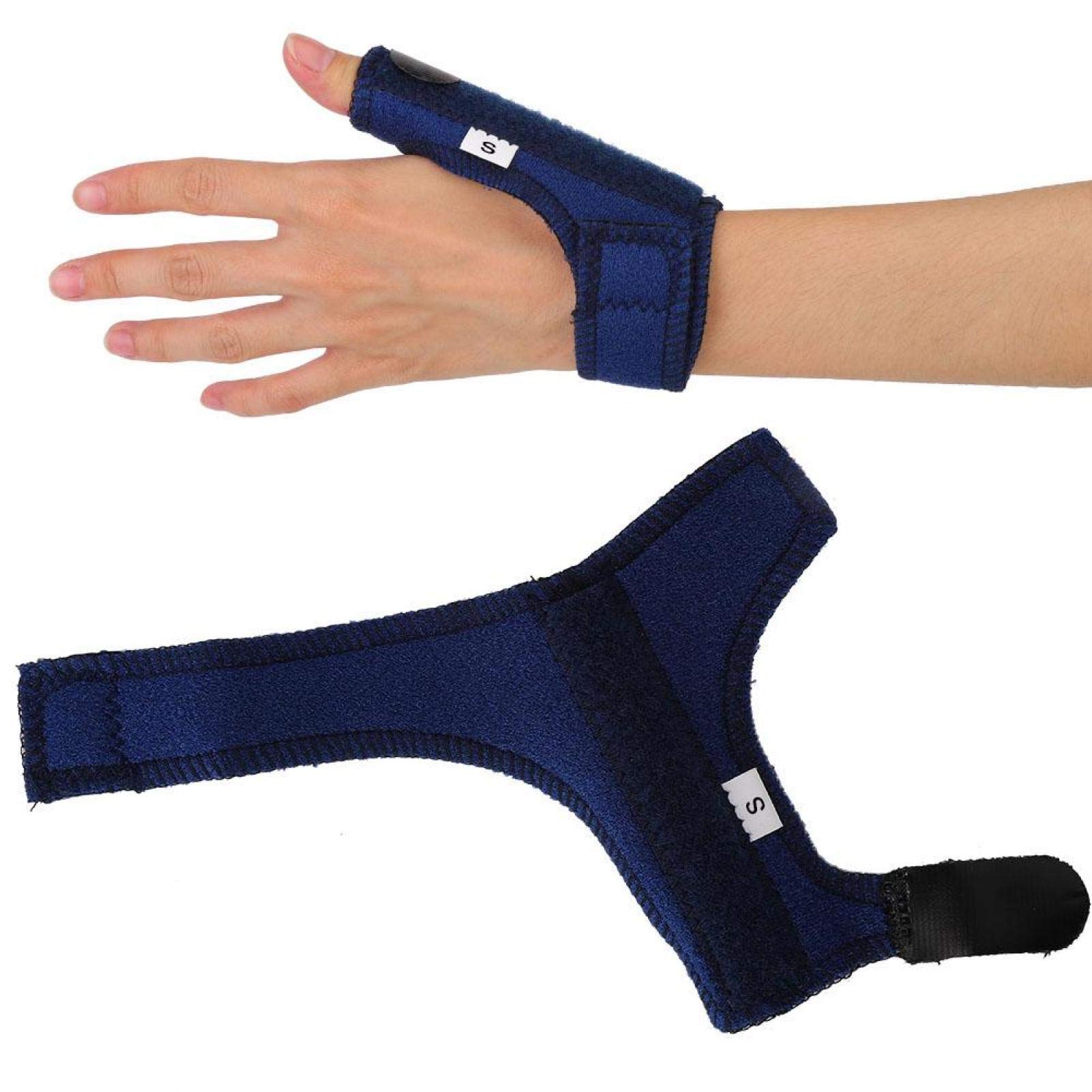 Weohoviy Thumb Brace, Trigger Finger Splint for Kids, Support Brace for Straightening Broken Fingers, Injuries, Arthritis, Trigger Finger(S) blue