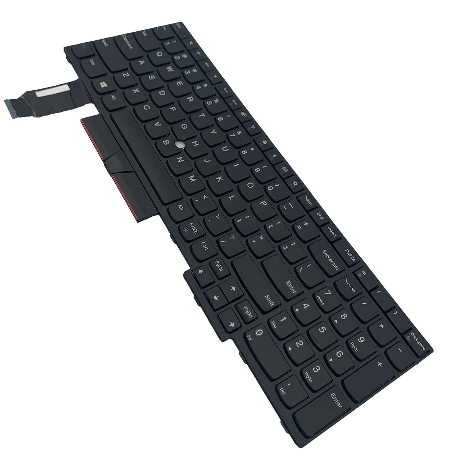 yhfshop Laptop Replacement US Layout Keyboard for Lenovo ThinkPad E580 E585 E590 L580 P52 P53 P73 T590(Without Red Pointer)