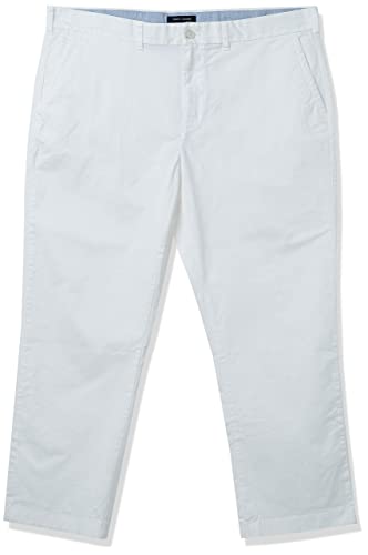 Tommy Hilfiger mens Big and Tall Classic Fit Stretch Chino Casual Pants, Bright White, 44W x 32L US