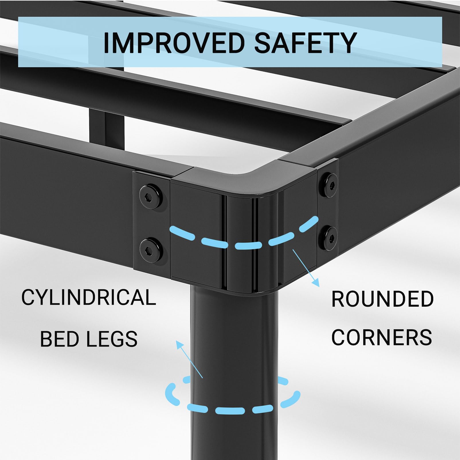 SunnyDaze 18 Inch High Heavy Duty Full Size Bed Frame Metal, Platform Bed Frame Full Size No Box Spring Needed, Easy Assembly, Noise Free, Black