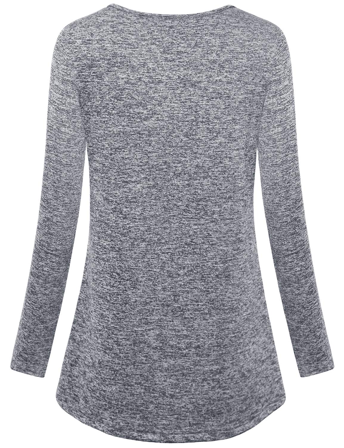 Vldnery Long Sleeve Hiking Tops for Women, Plus Size Yoga Tee Workout Clothes Active Wear Tunic