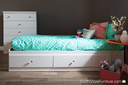 South Shore Crystal Bookcase Headboard, Twin, Pure White