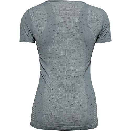 Under Armour Seamless Melange Short Sleeve T-shirt, Hushed Turquoise (396)/Metallic Silver, Large