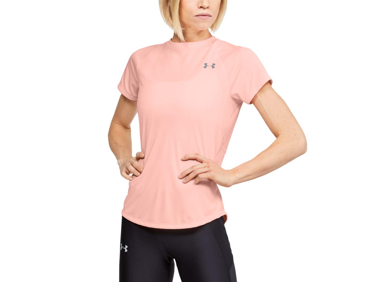 Under Armour Speed Stride Short Sleeve Running T-shirt, Peach Frost (845)/Reflective, Medium