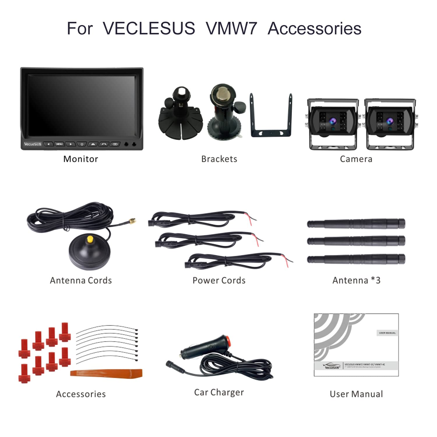 Wireless Rear View Backup Camera System Extension Antenna for VECLESUS VMW7 3M 9.8FT Long Transceiver Extension Cable, Suitable for Signal Enhancement of Wireless Backup Camera System Other Equipment