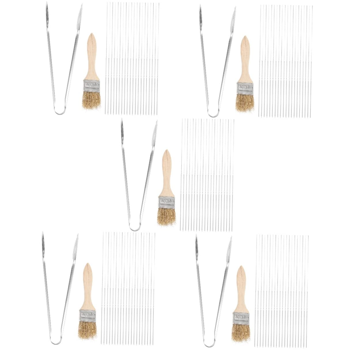 Yardwe 5 Sets Barbecue Tool Set Outdoor Barbecue Tools BBQ Grill Accessories Grilling Skewers Food Tong BBQ Grill Portable Grill Utensils Multifunction BBQ Needle Stainless Steel