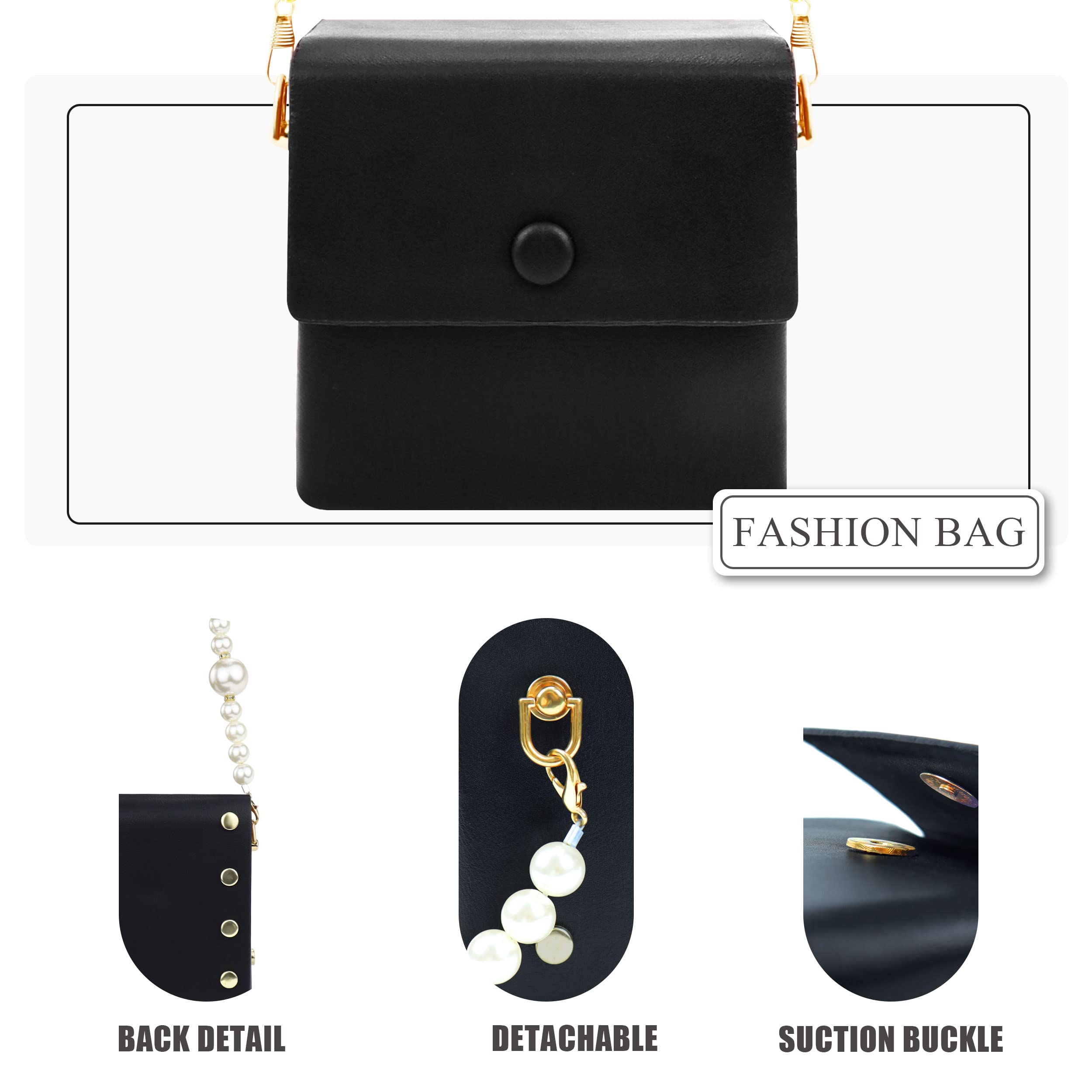 Whale Power Top Handle Handbags for Women Square Evening Bag Small Shoulder Crossbody Purses Black