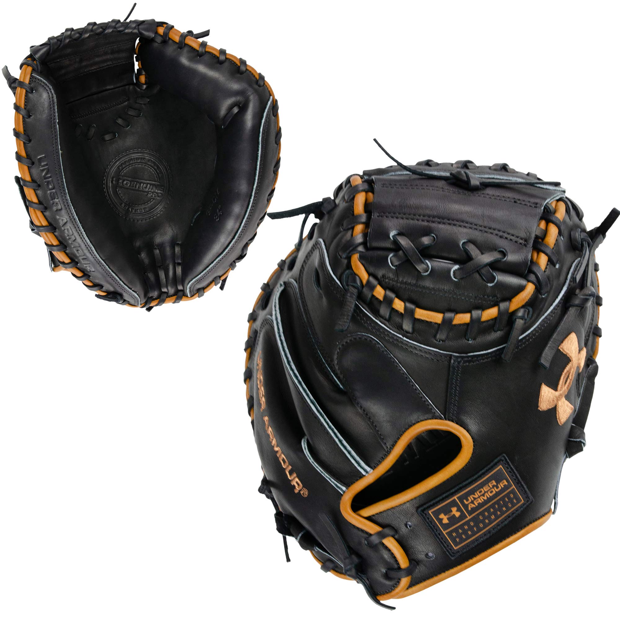 Under Armour UAFGGP2-CMBK/CARRHT UA Genuine Pro 2.0/34.00" / Catching Mitt (C) / Rht Available Colors: Black-Carmel BK/CAR RHT