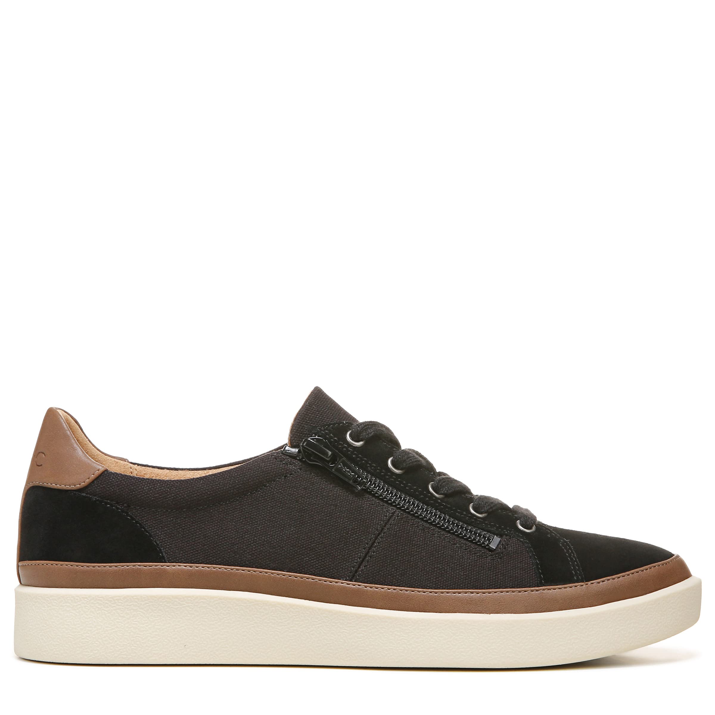 Vionic Women's Essence Mayra Suede Fashion Sneaker- Supportive Casual Shoes That Includes a Built-in Arch Support Black Suede 11 Wide