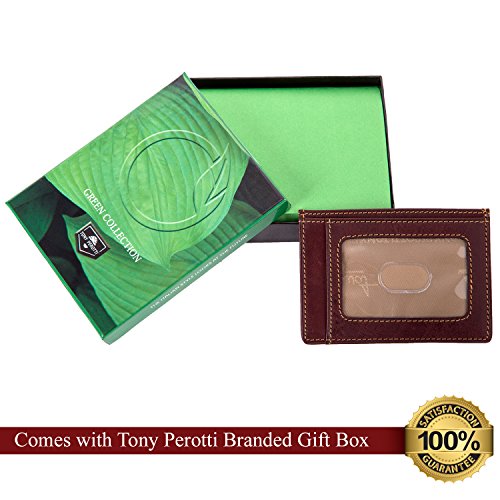 Tony Perotti Mens ID Wallet Card Case Holder Minimalist Front Pocket Carry Italian Leather