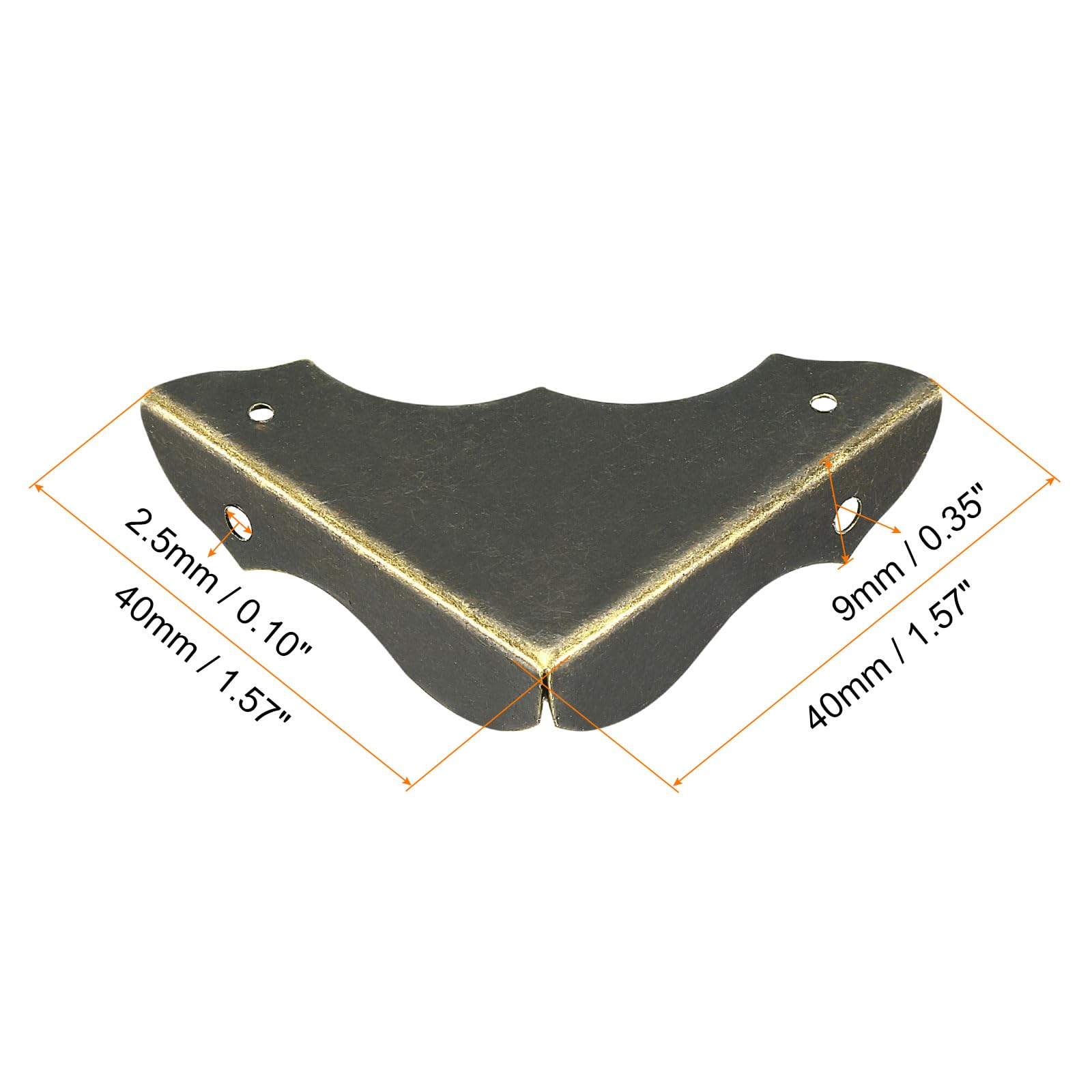 uxcell Metal Desk Corner Protectors Table Edge Cover Guard 40x40x9mm Bronze Tone 4pcs