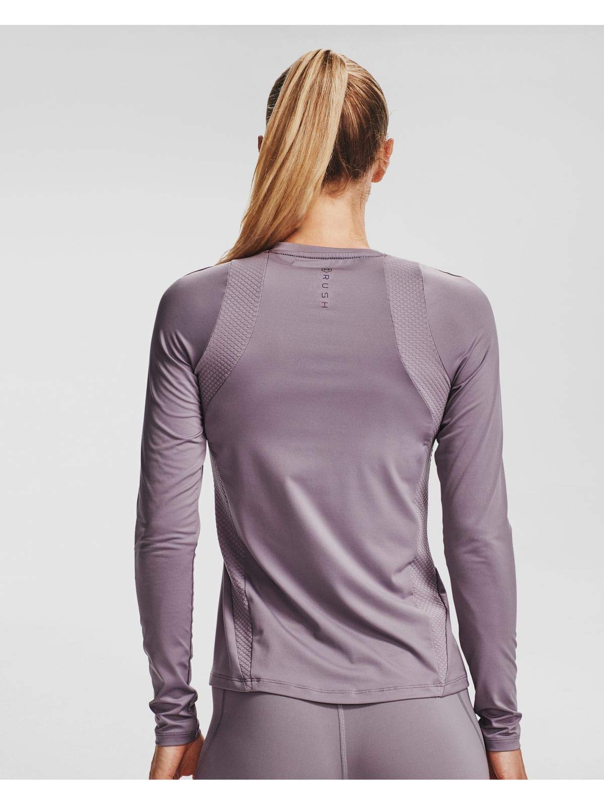 Under Armour Women's Rush Long Sleeve Workout T-Shirt , Slate Purple (585)/Iridescent , Large